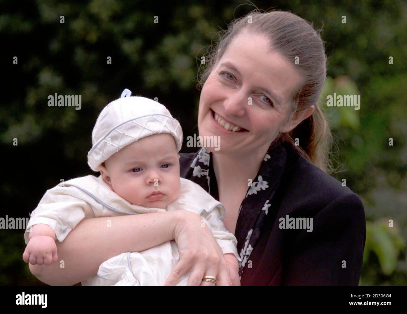 Diane Blood with her son Liam Stephen after he was christened at Christ ...