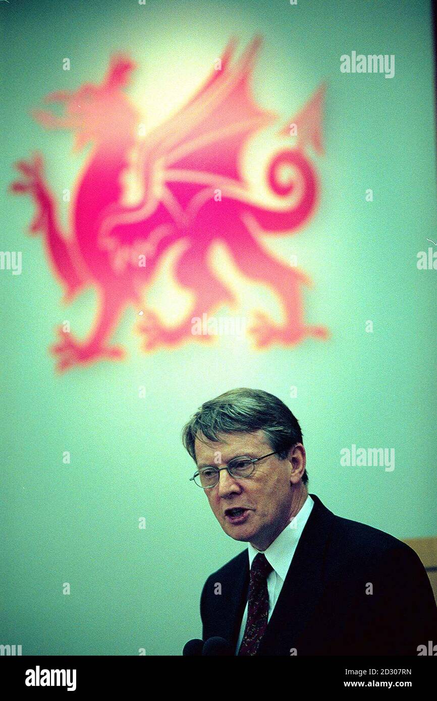 Welsh First Minister Mr Alun Michael, speaking at the official Royal ...