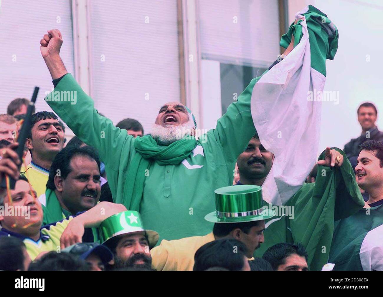 Pakistani fans in a carnival mood at the Oval cricket ground in London ...
