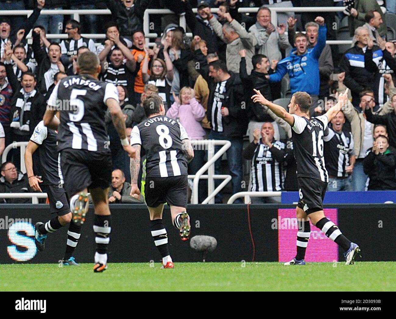 Newcastle United's Ryan Taylor (right) celebrates after scoring his ...