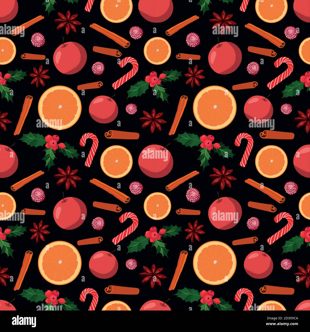 vector seamless background. isolated Christmas pattern on white ...