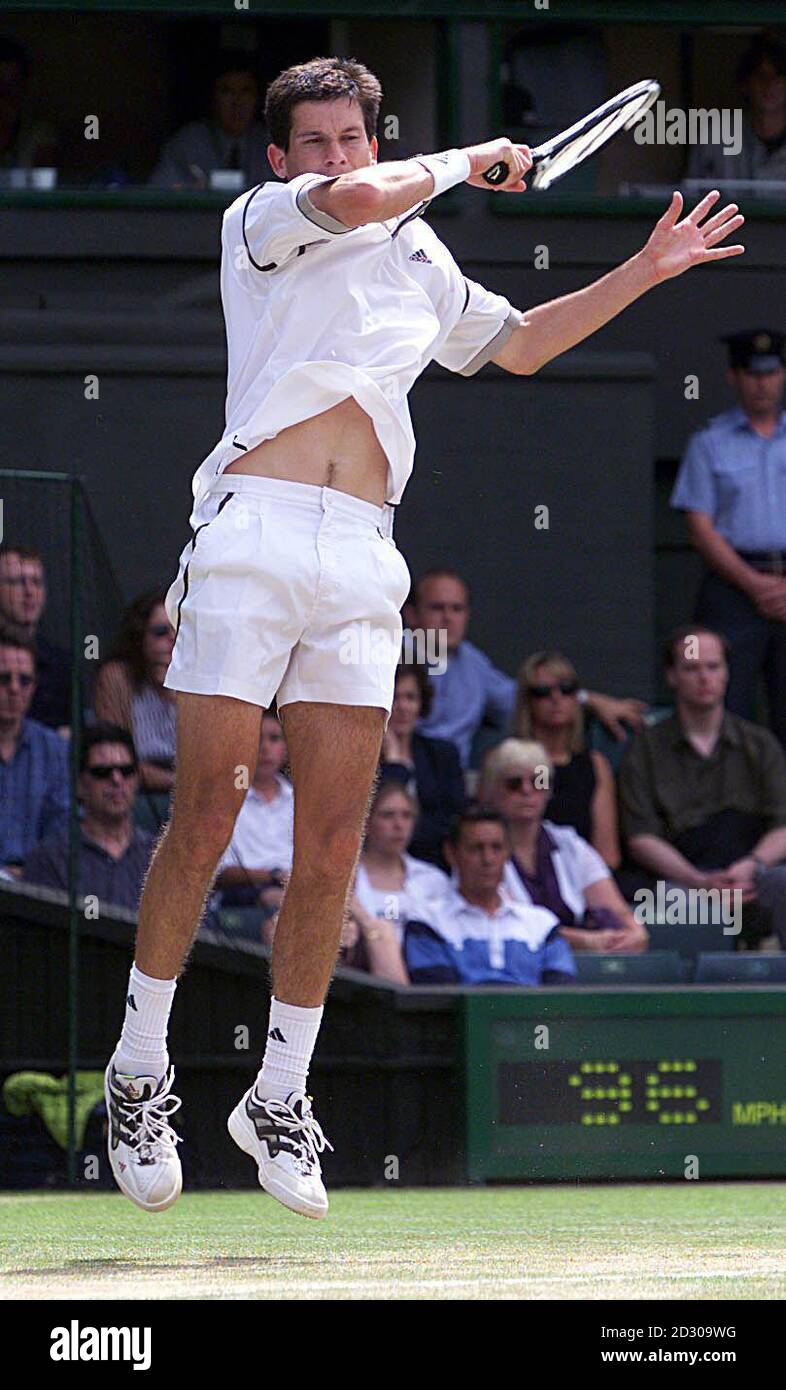 No Commercial Use. British tennis star Tim Henman in action during his ...