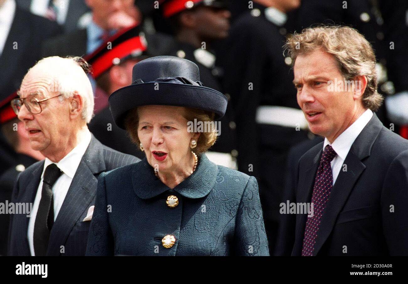 (L-R) Denis Thatcher, his wife former Prime Minister Baroness Thatcher ...
