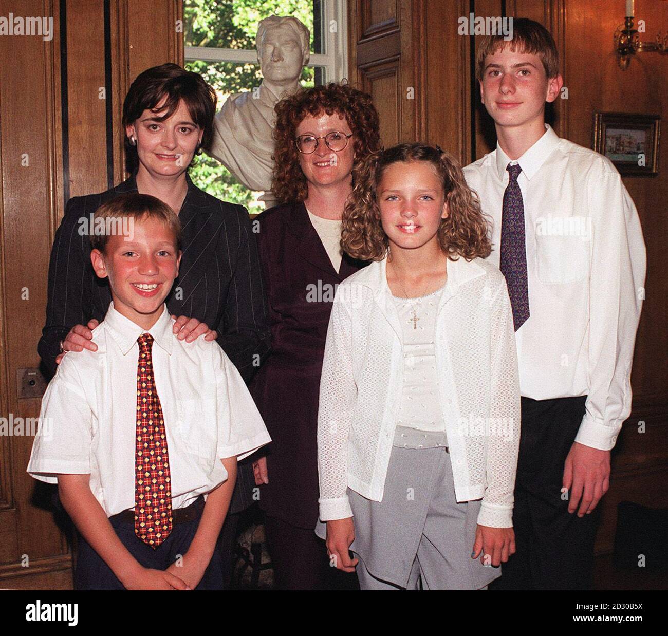 Judy Mallaber (glasses), MP for Amber Valley,with local youngsters (l ...