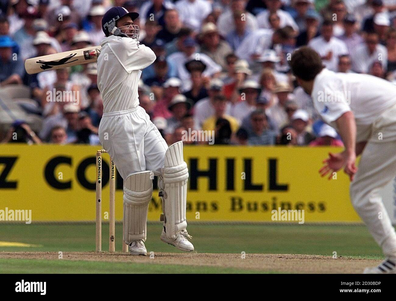 England batsman Mark Ramprakash pulls Dion Nash to the boundary on his ...