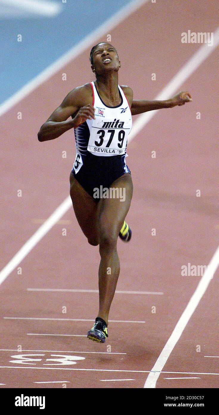British Heptathlete Denise Lewis competing in the 200m heats, at the ...