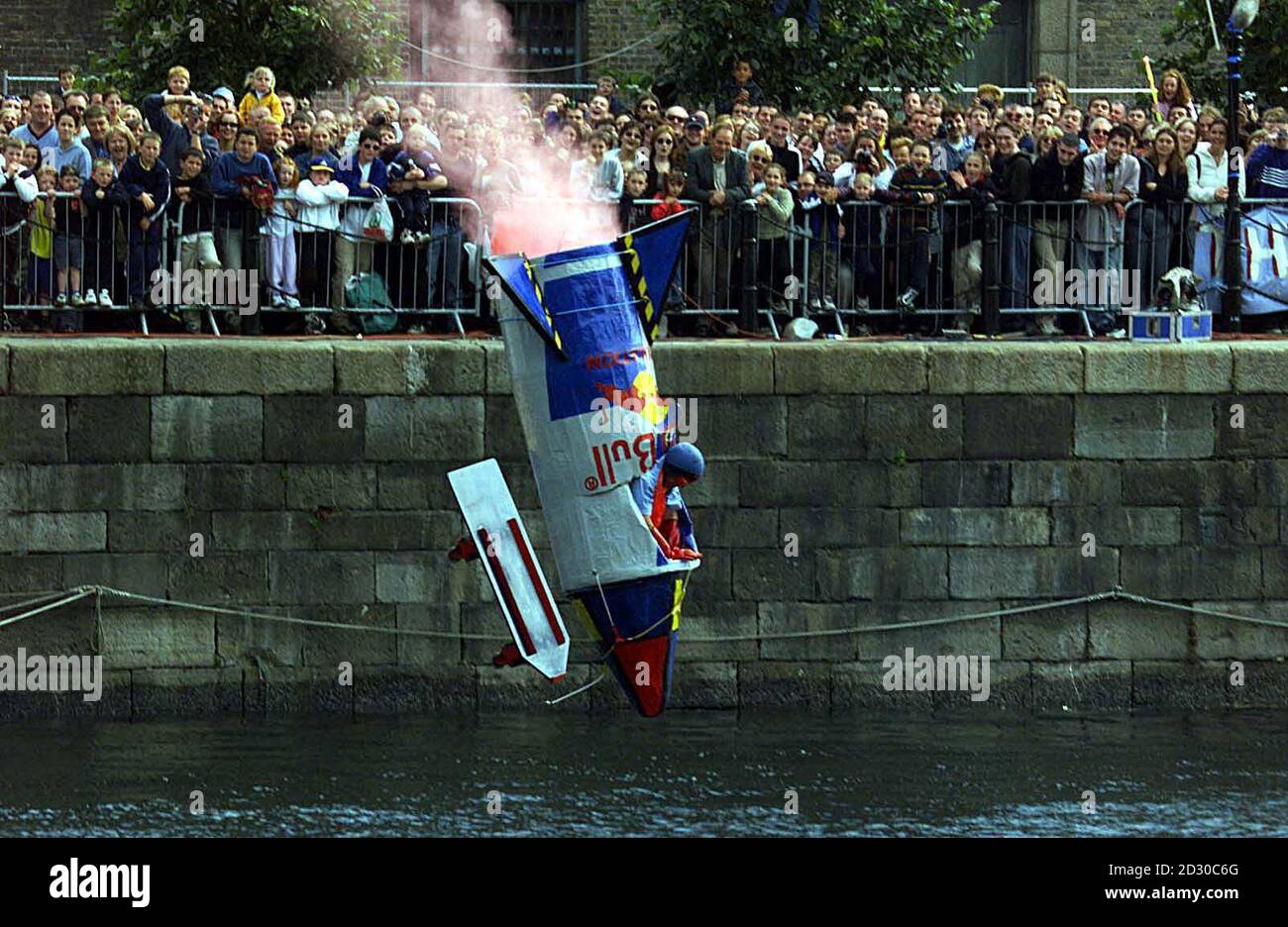 Kevin breen takes a nose dive in his flying machine hi-res stock ...