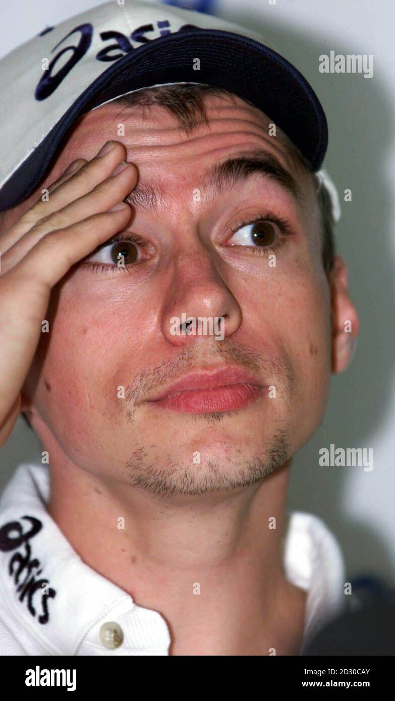 Britain's Bronze medal winning triple-jumper Jonathan Edwards during a ...
