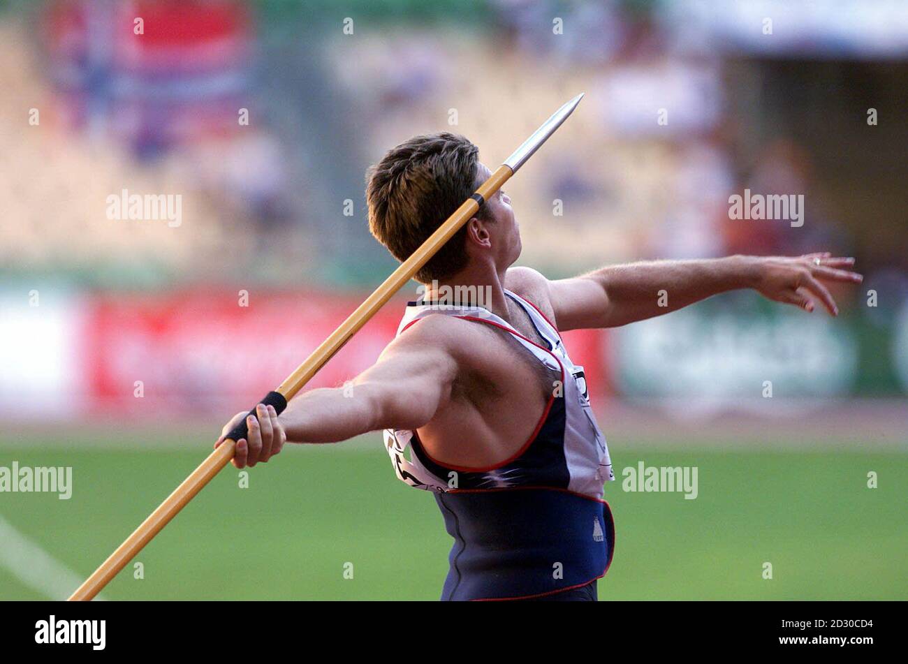 Sport athletics action throwing steve backley hi-res stock photography ...
