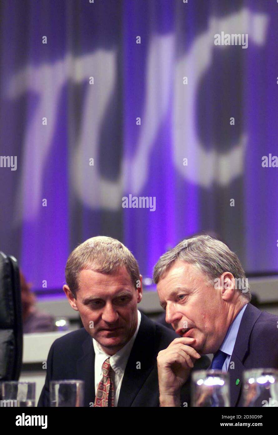 The Poet Laureate Andrew Motion (left) talks to TUC General Secretary ...