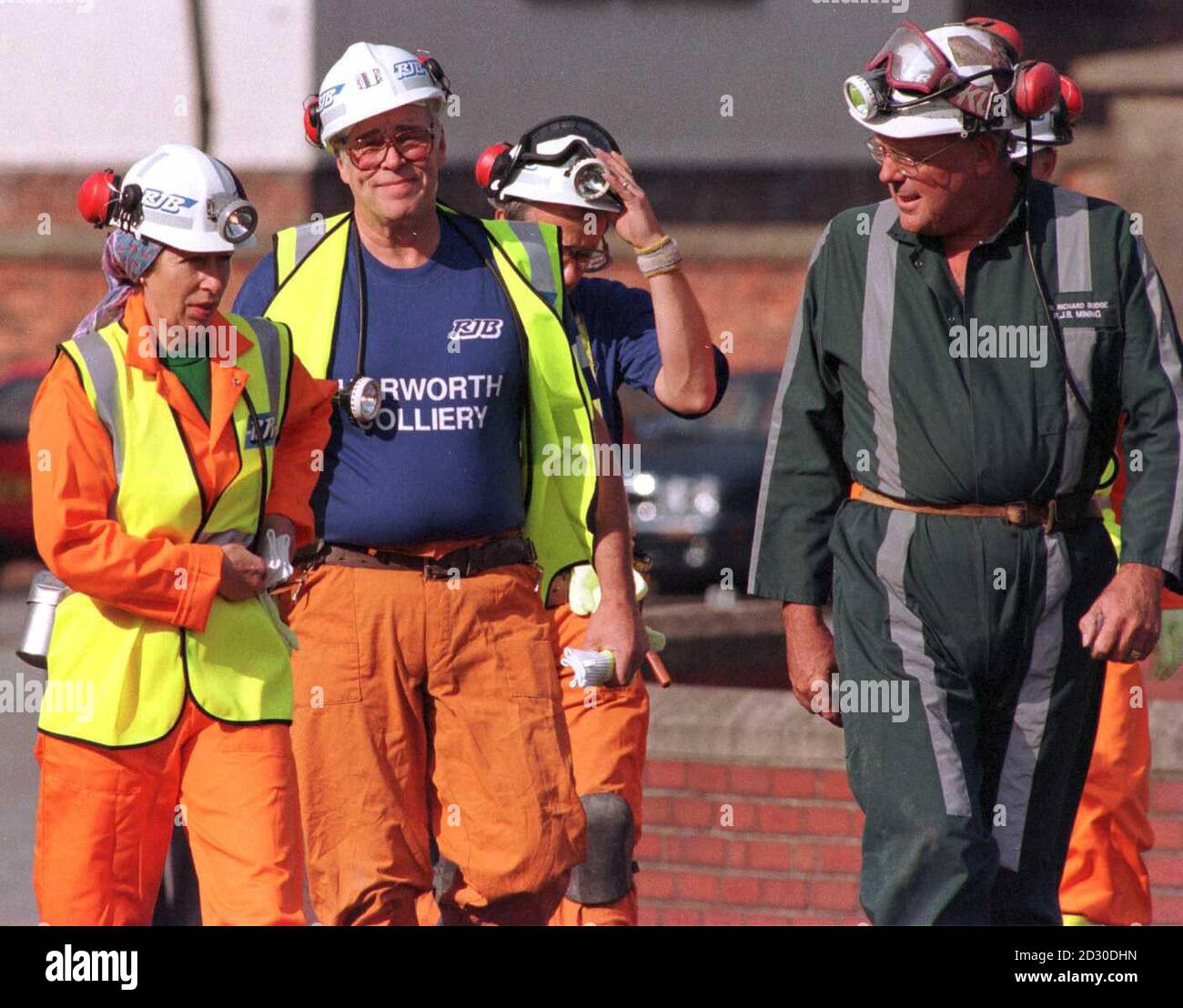 The Princess Royal is escorted to Harworth Colliery by manager Geoff ...