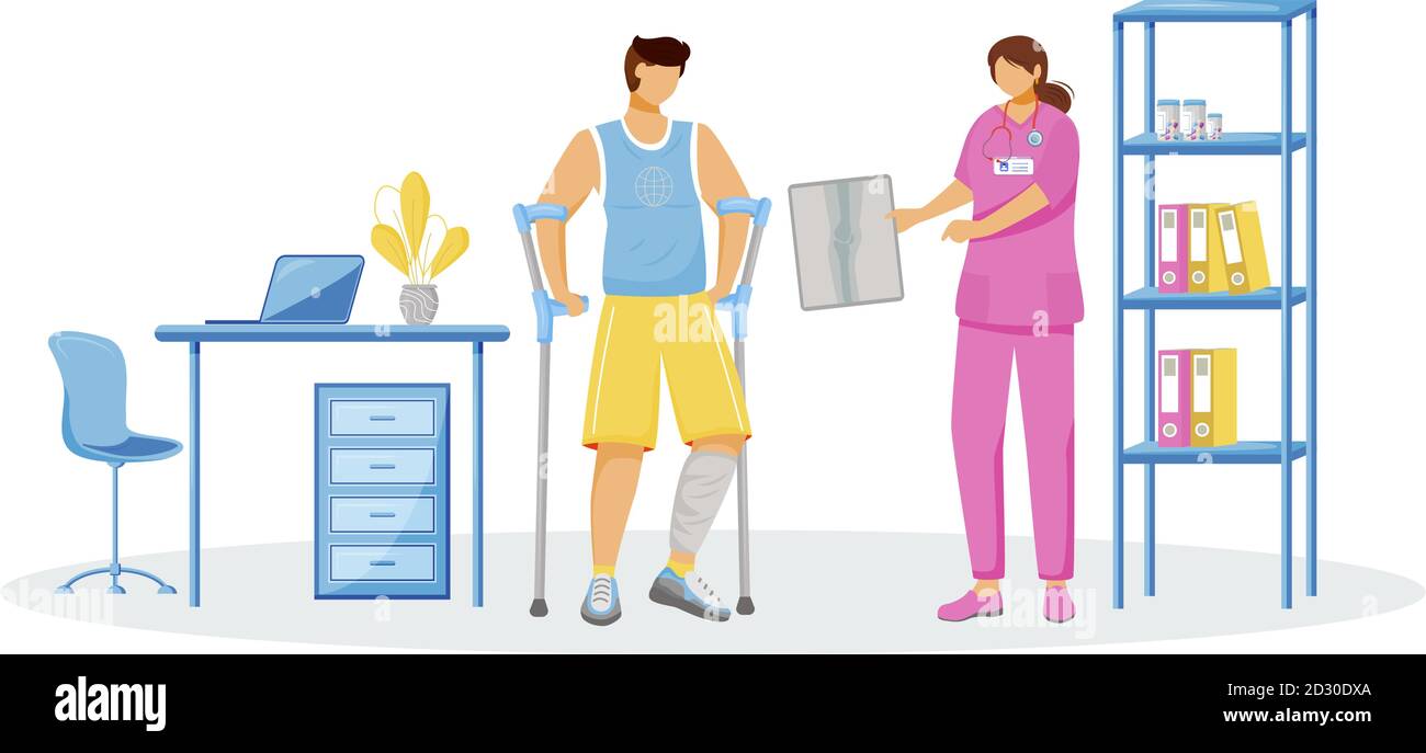 Cartoon girl patient broken leg hi-res stock photography and images - Alamy
