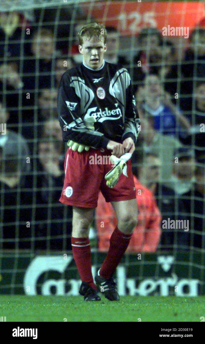 During their fa premiership derby football match at anfield hi-res ...