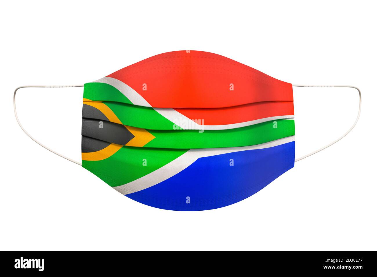 Medical Mask with South African flag. 3D rendering isolated on white ...