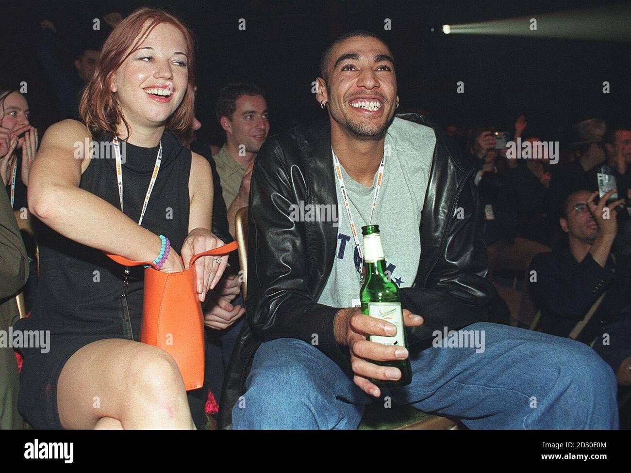 Television presenter Sara Cox and Leeroy Thornhill from the techno band ...