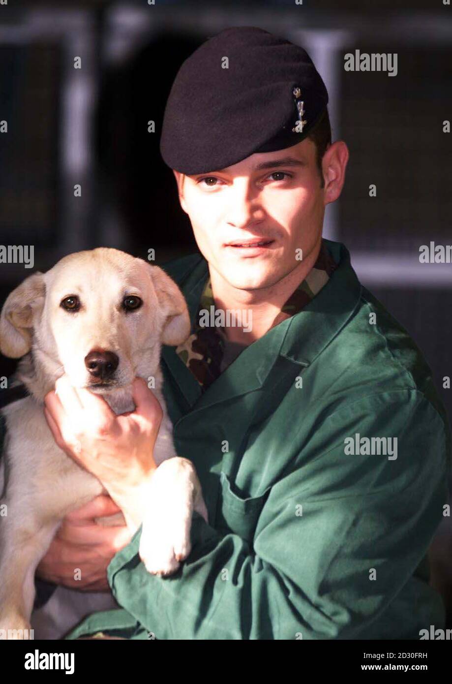 Royal signals lance corporal steve smith cuddles osker hi-res stock ...