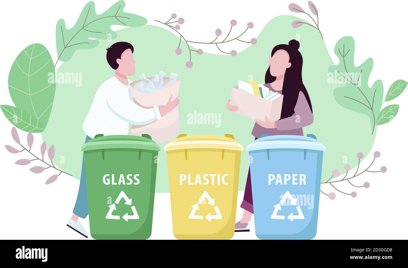 Waste management, eco friendly living 2D vector web banner, poster ...