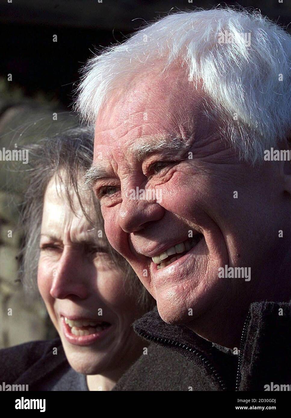 Cherie Blair's father, actor Tony Booth and his wife Stephanie, outside ...