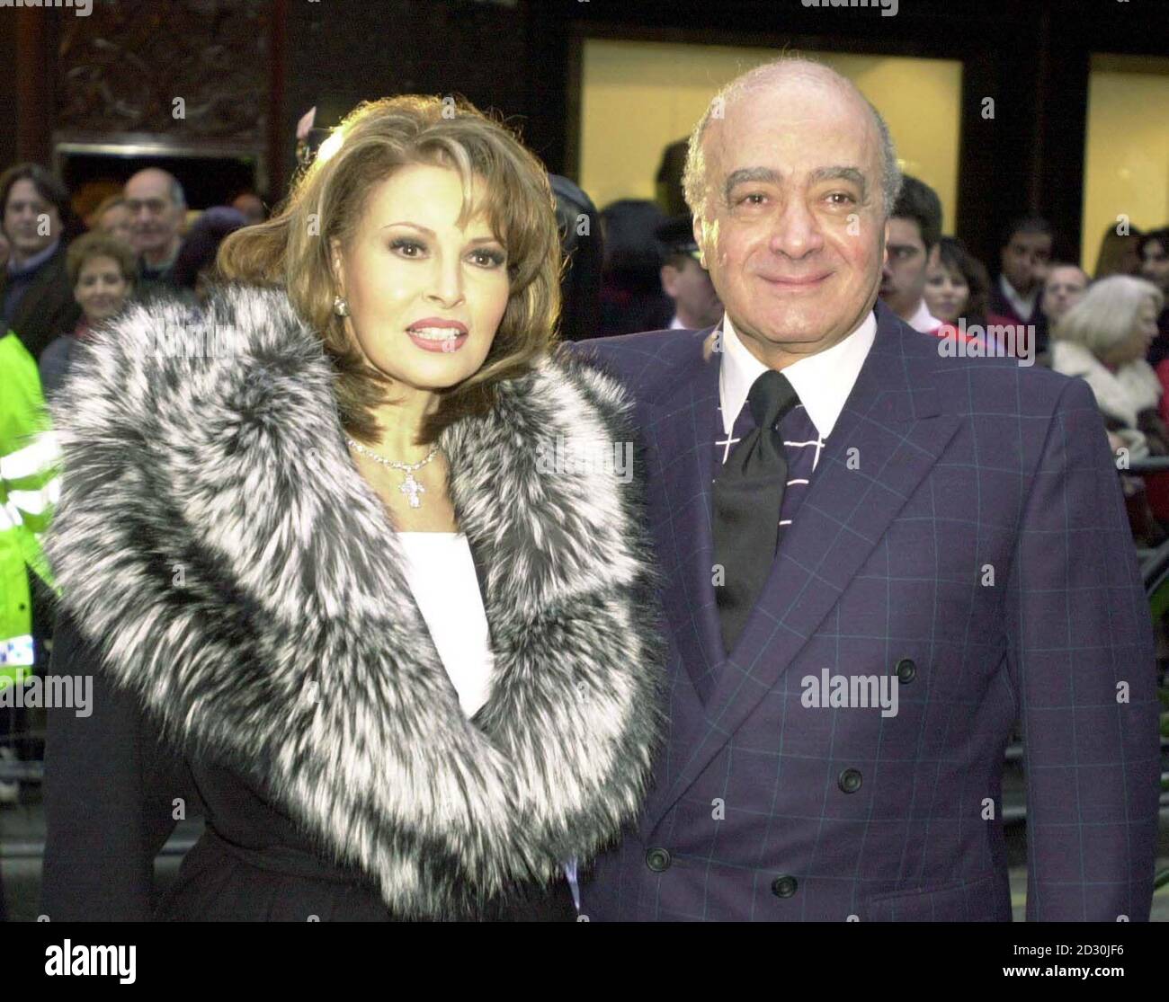 Harrods owner Mohamed al Fayed greets film star Raquel Welch, 59, to ...