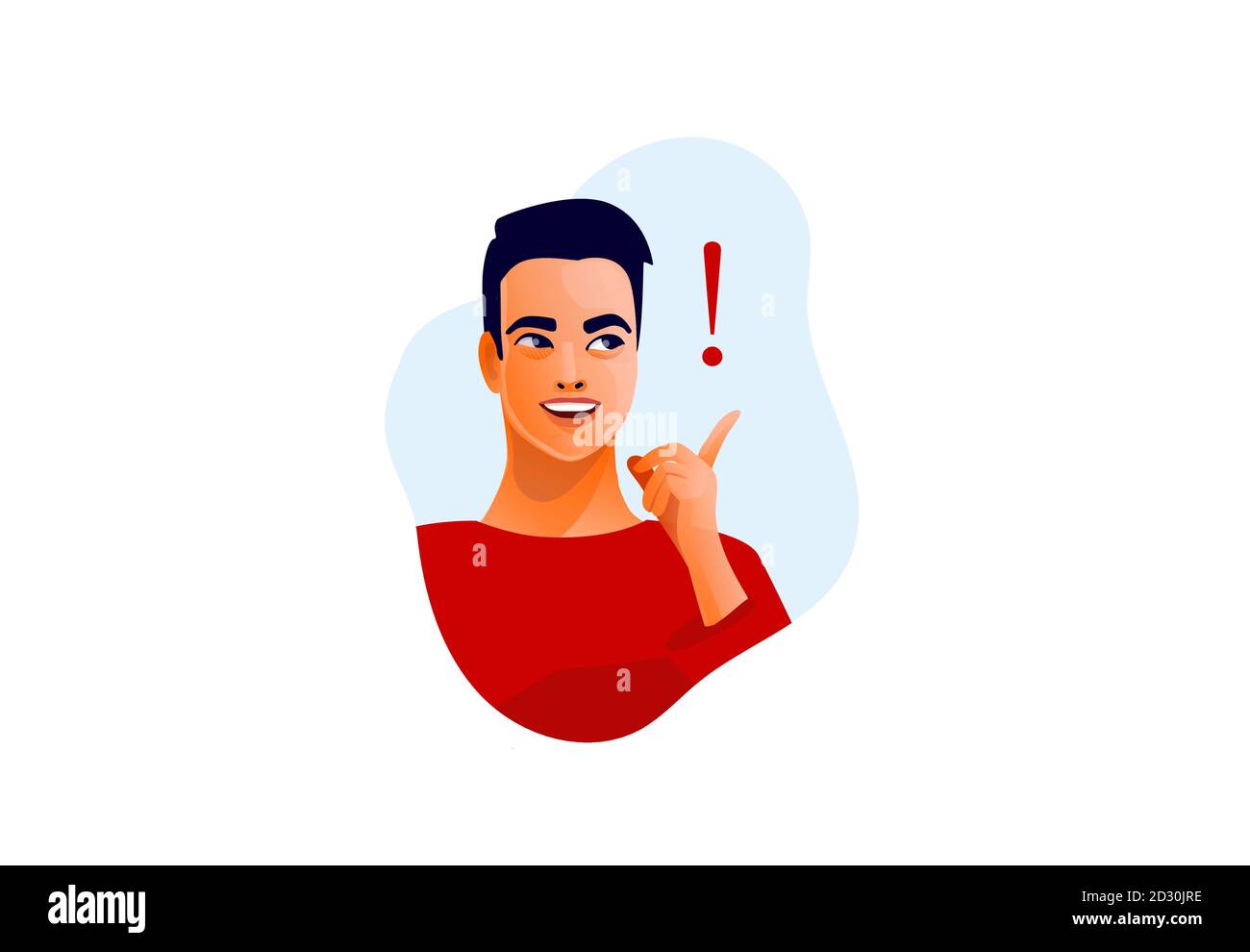 Thinking man. Happy male face, , ideas, clever guy Stock Vector Image ...