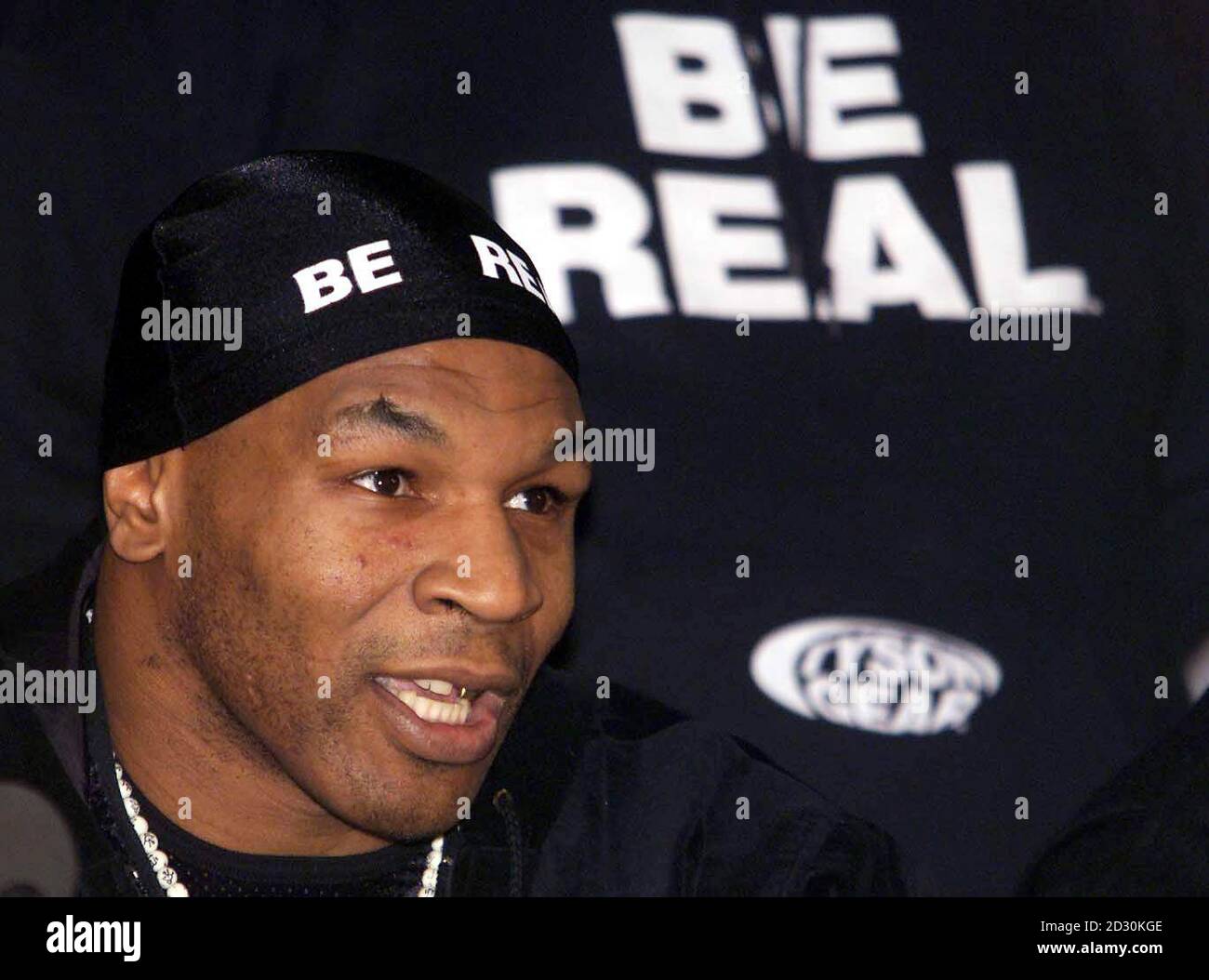 American boxer Mike Tyson during a press conference at MEN Arena ...