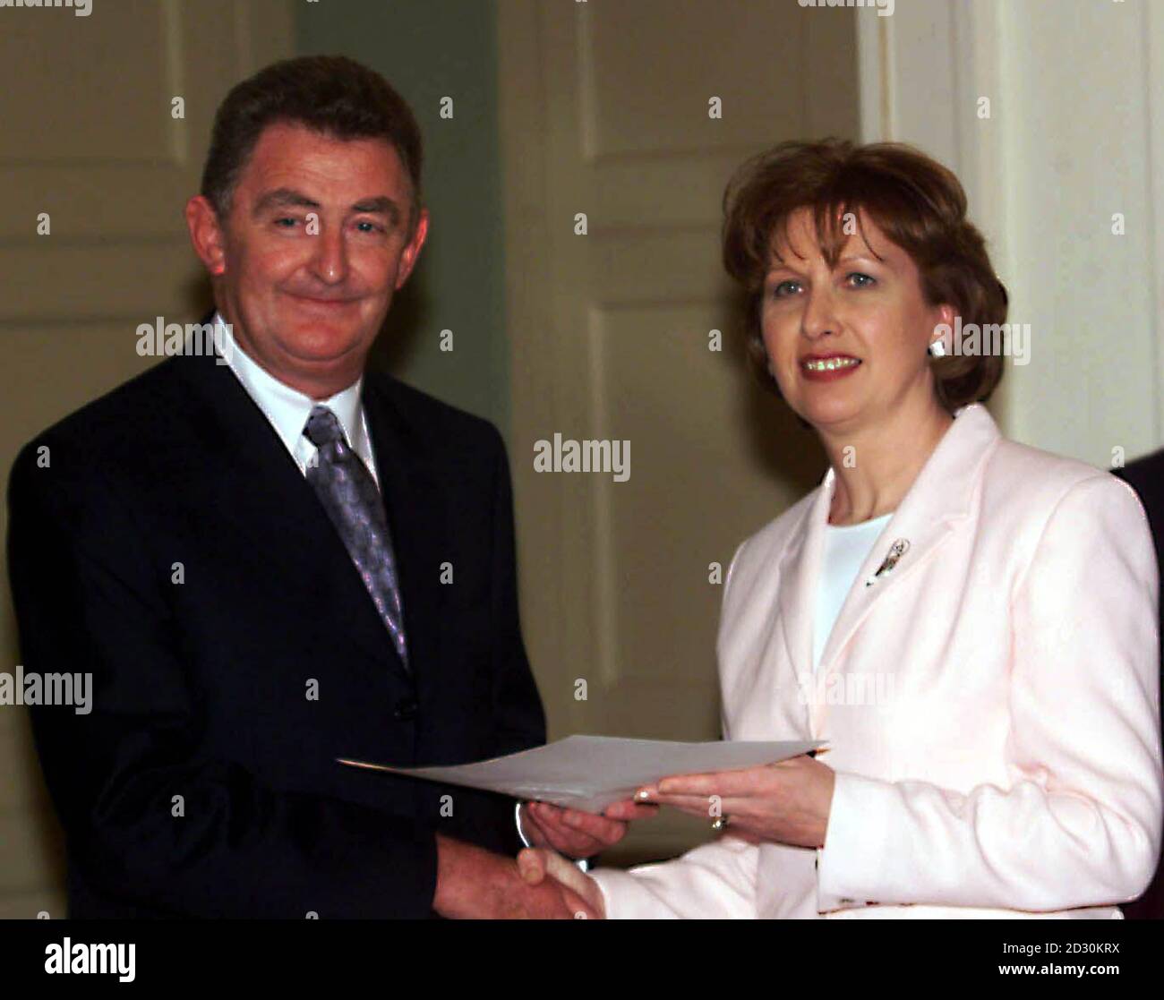 President Mary McAleese with Justice Ronan Keane at his appointment as ...