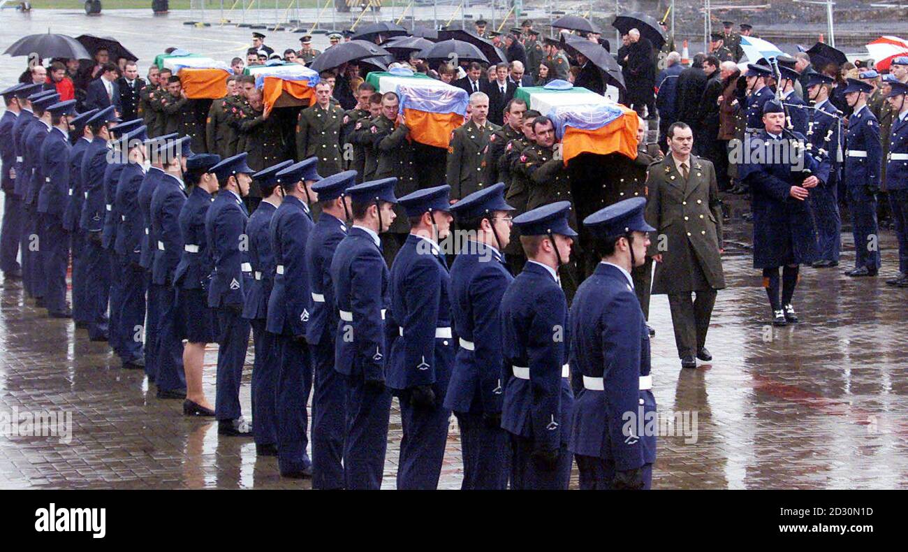 The bodies of the four Irish soldiers killed in the Lebanon arrive back ...