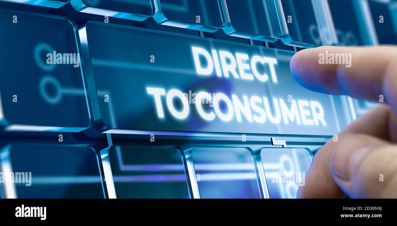 Man Using a Direct To Consumer System by Pressing a Button on ...