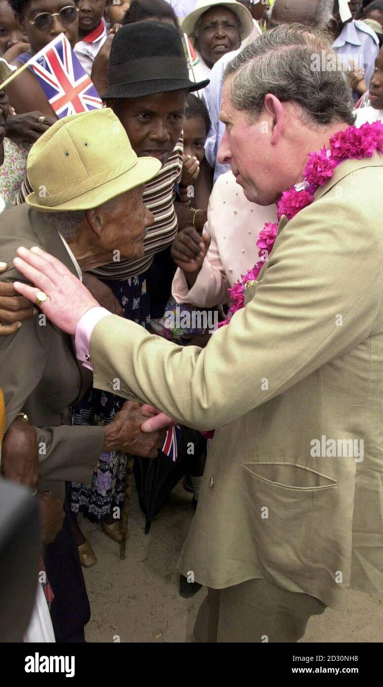 The Prince of Wales gets a warm greeting from 101 year old James Small ...