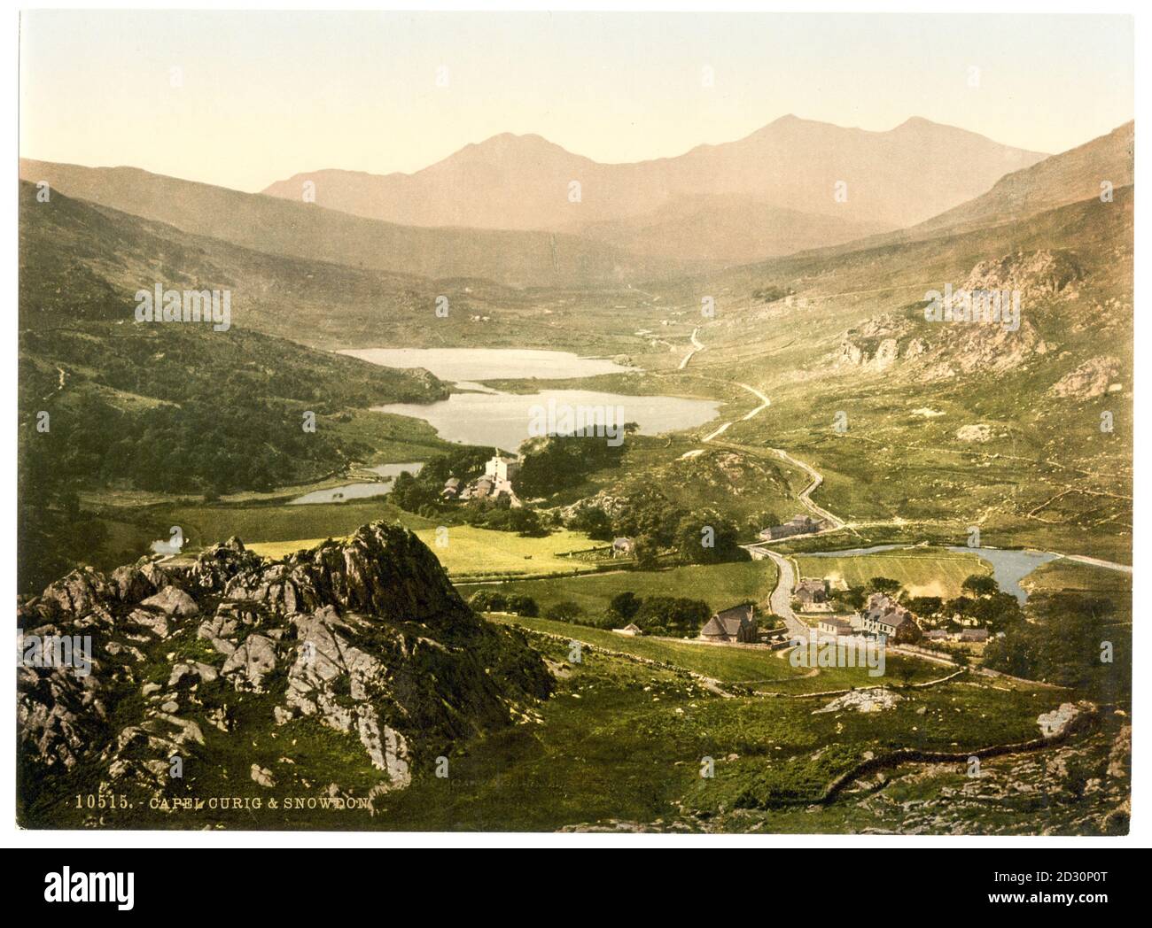 Victorian photochrom print, Snowdonia Stock Photo - Alamy