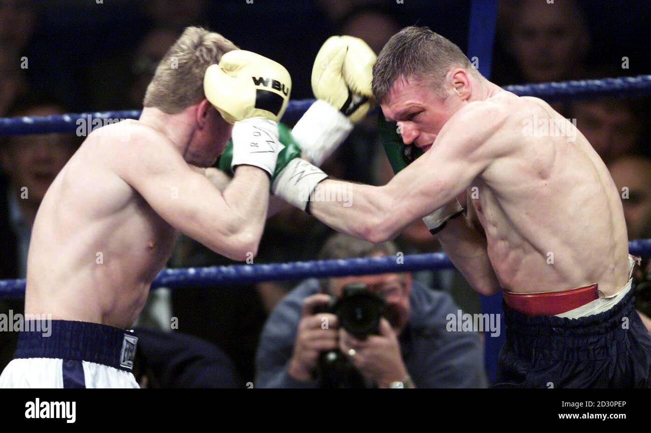 Shea Neary (right) lands a left on Mickey Ward's jaw, during their WBU ...