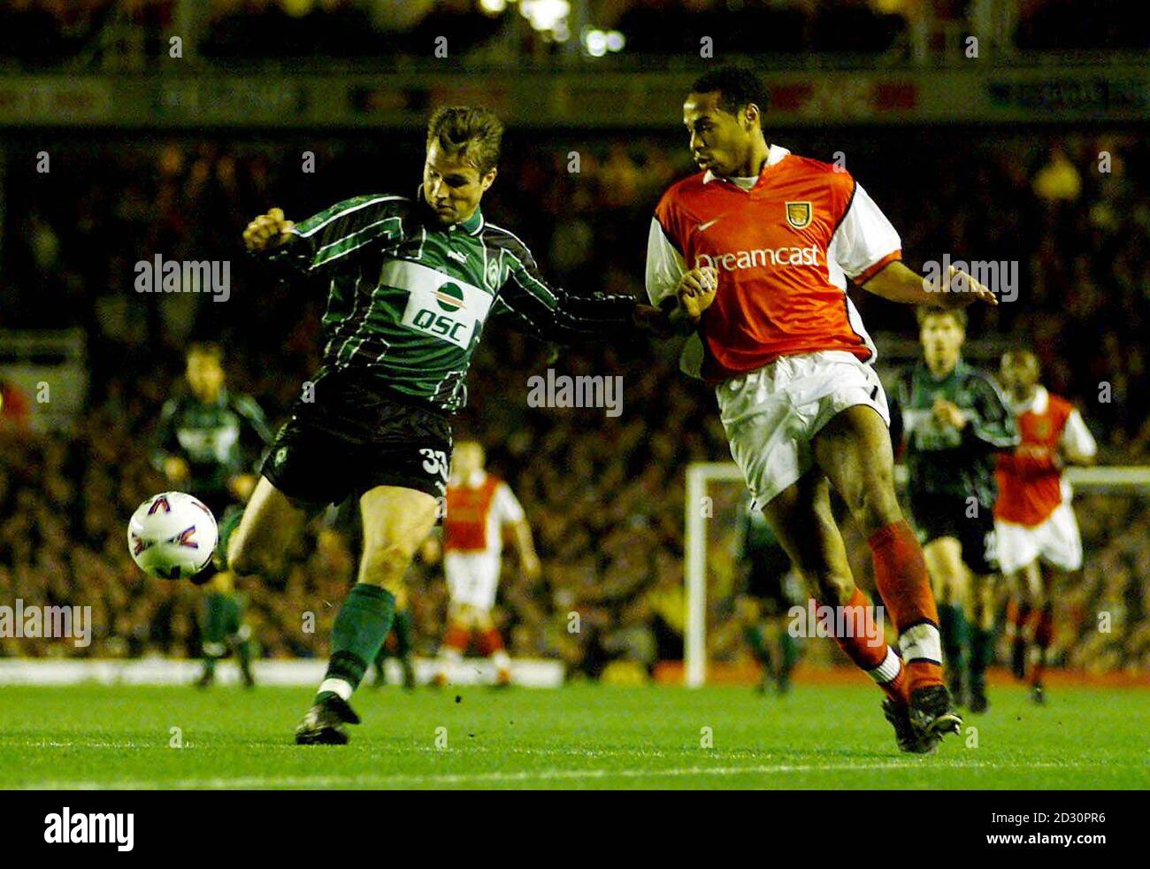 Uefa cup quarter final first leg highbury stadium hi-res stock ...