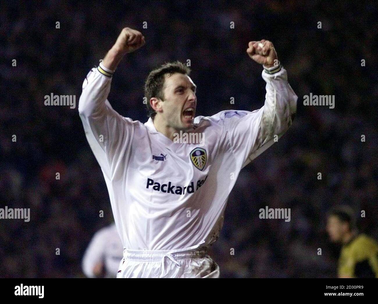 Leeds uniteds jason wilcox celebrates hi-res stock photography and ...