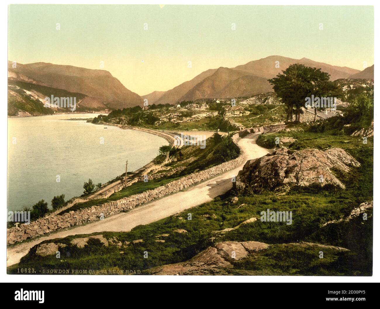 Victorian photochrom print, Snowdonia Stock Photo - Alamy