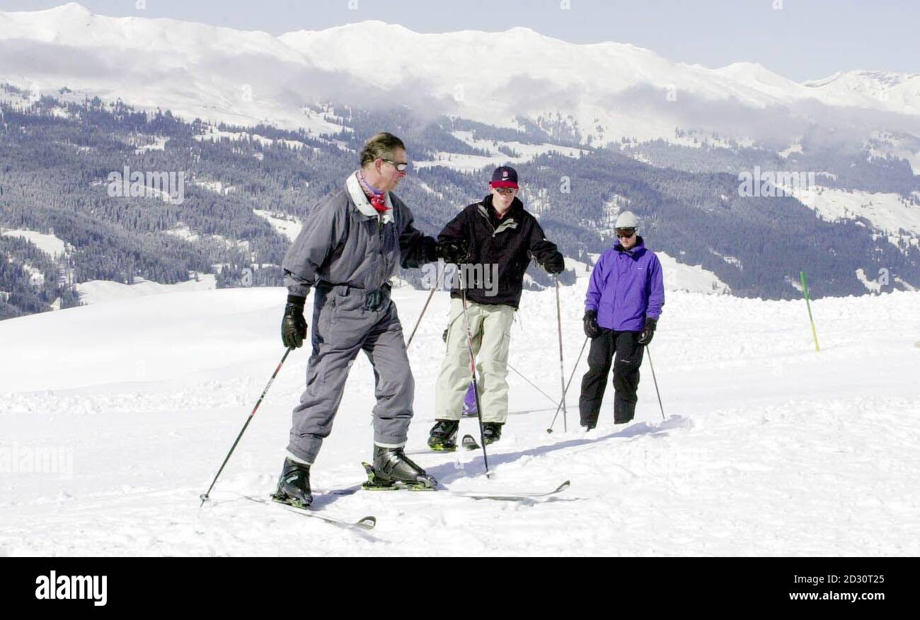 The Prince of Wales with his sons Prince William and Prince Harry pose ...
