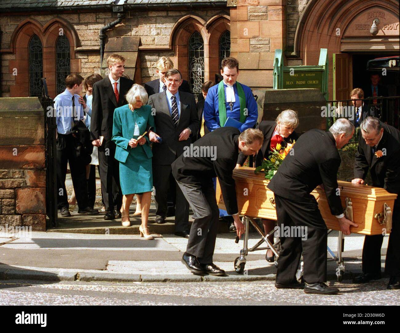 Rugby Union commentator Bill McLaren (centre, wearing glasses) attends ...