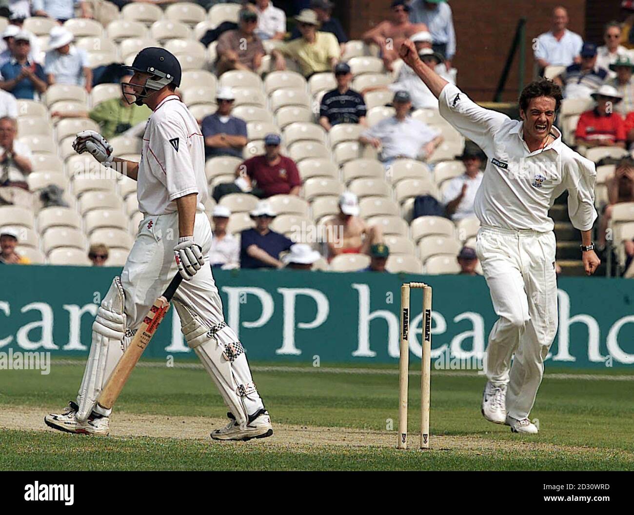 Durham bowler Melvyn Betts celebrates after bowling Lancashire's Mike ...