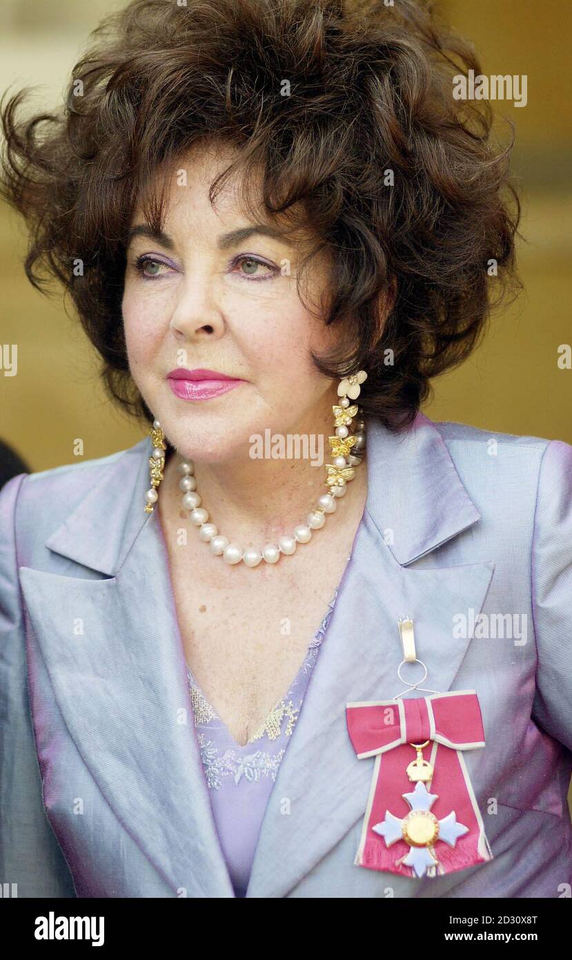 Dame Elizabeth Taylor after receiving the honour of Dame Commander of ...