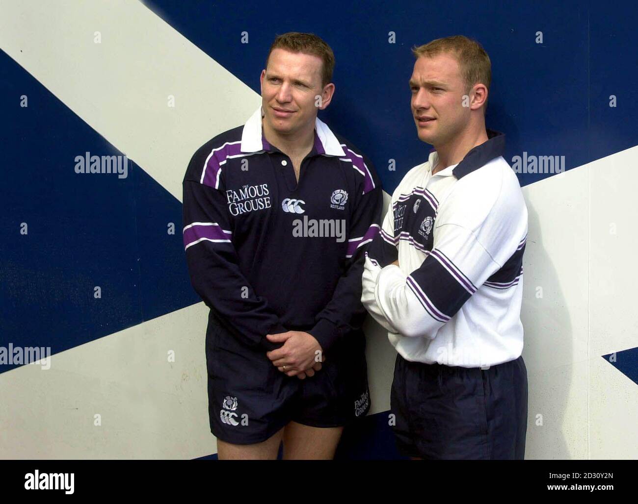 Scotland Rugby union Captain Andy Nicol (left) and Duncan Hodge present ...