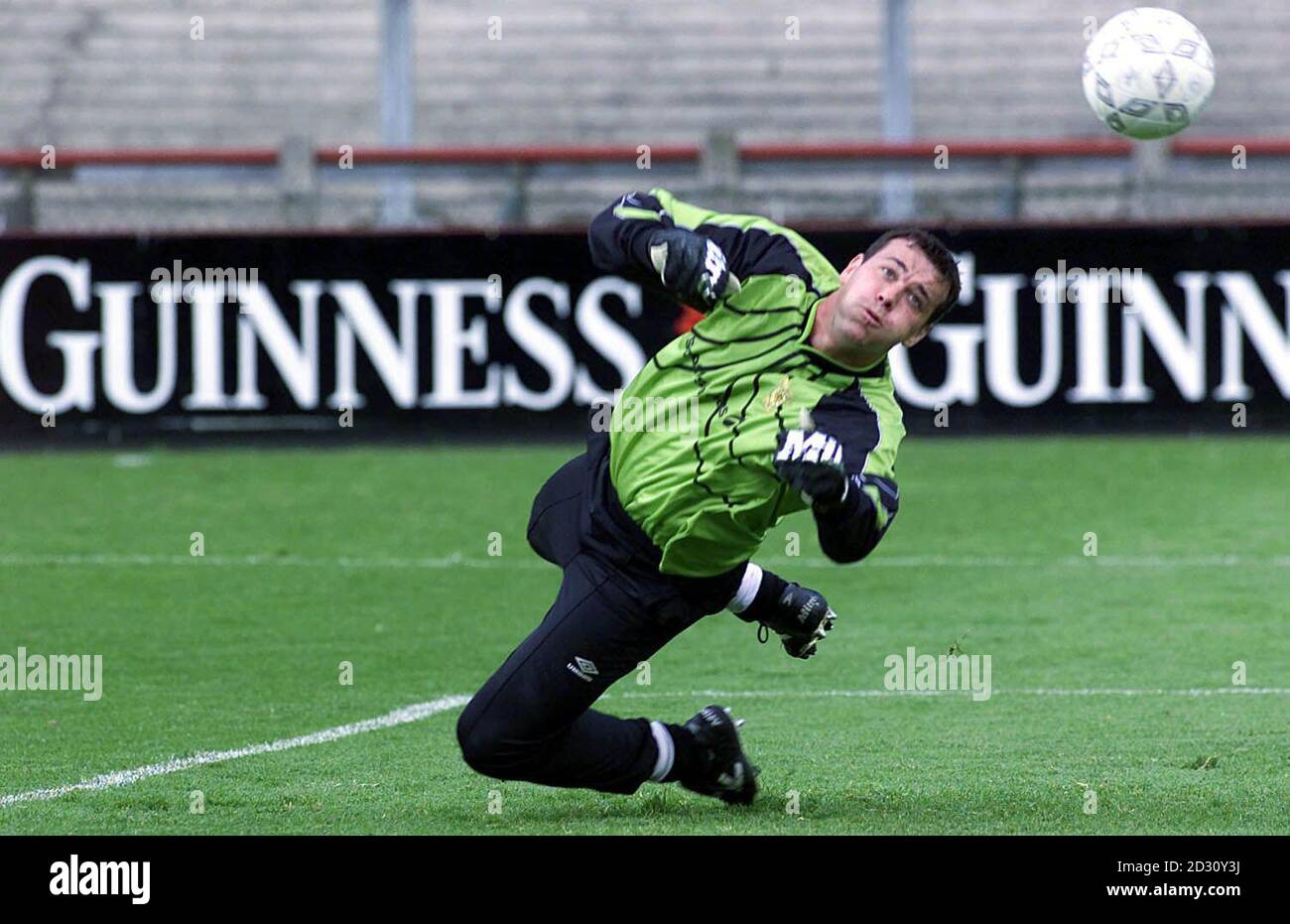 Scotland goalkeeper neil sullivan concentrates on ball hi-res stock ...