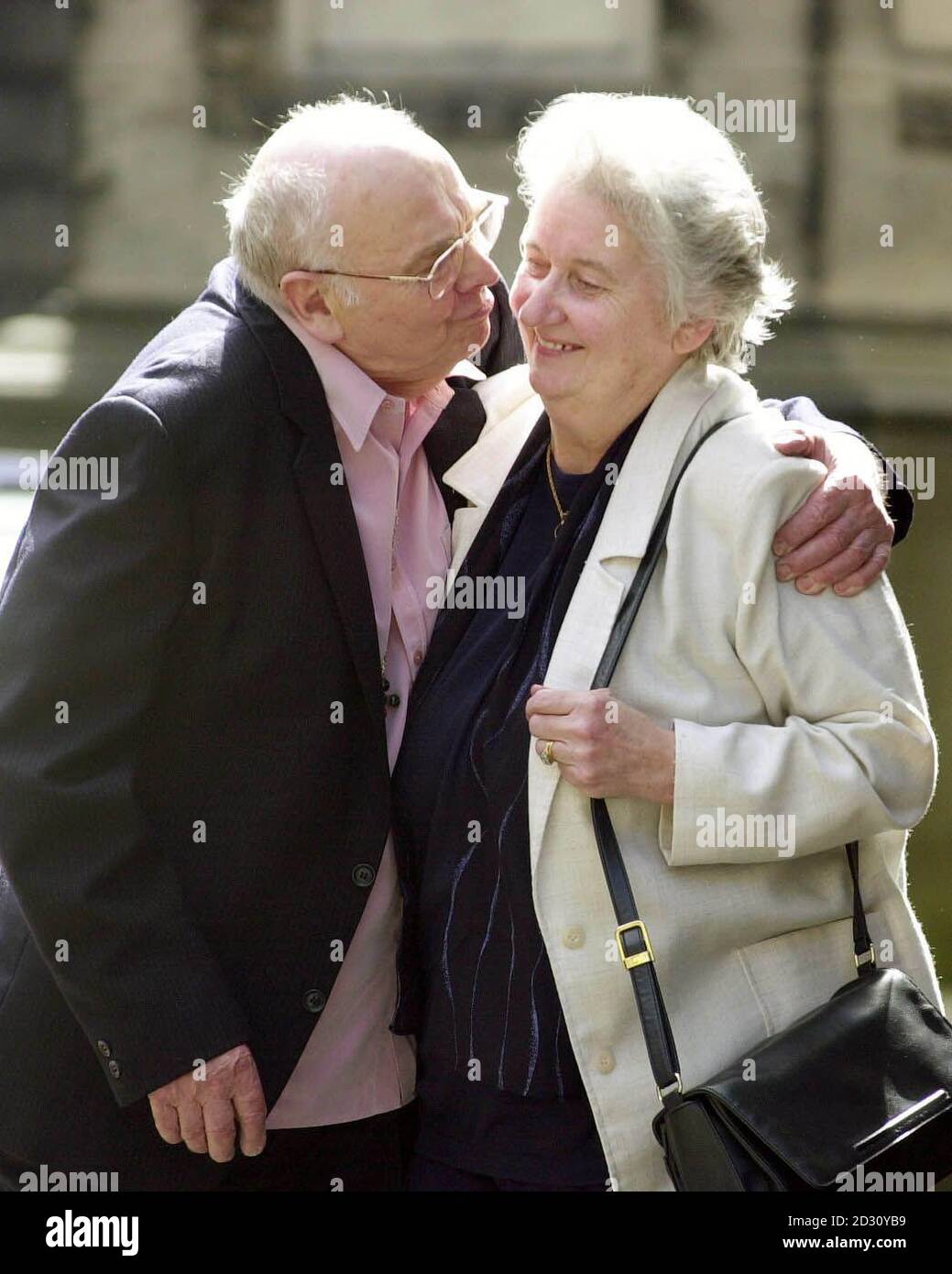George Fraser, 80, kisses his second wife Lesley Fraser, 68, after he ...
