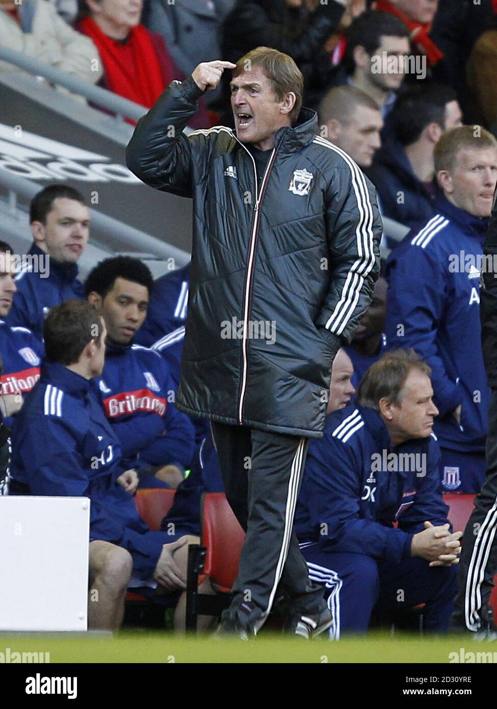 Liverpools manager kenny dalglish on the touchline hi-res stock ...