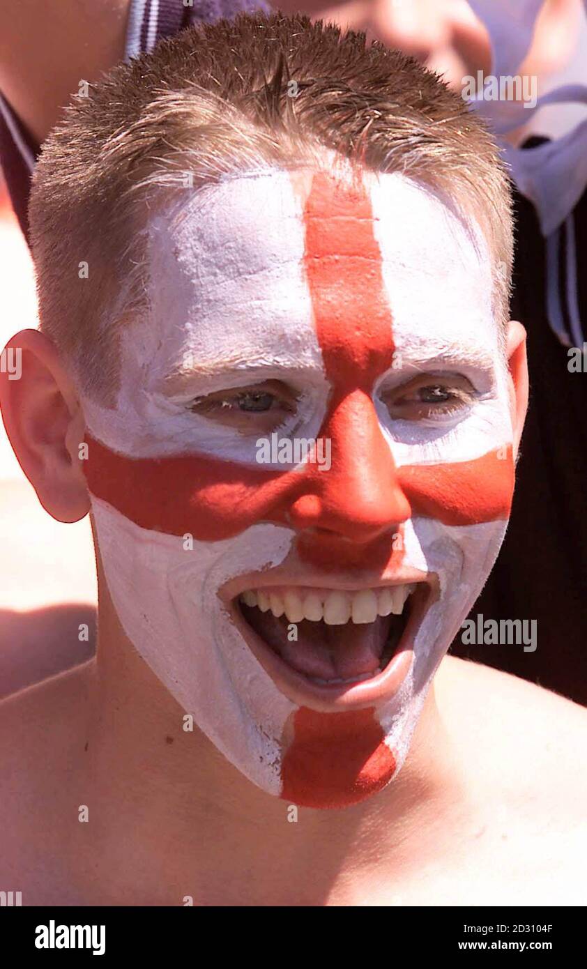 An English fan in Charleroi before the crucial England V Germany game ...