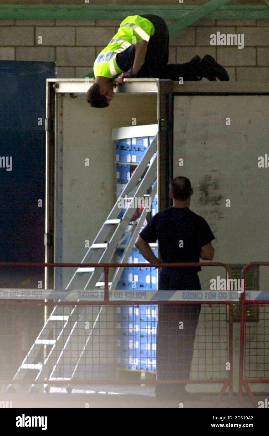 Customs officers conduct a search in the customs sheds hi-res stock ...