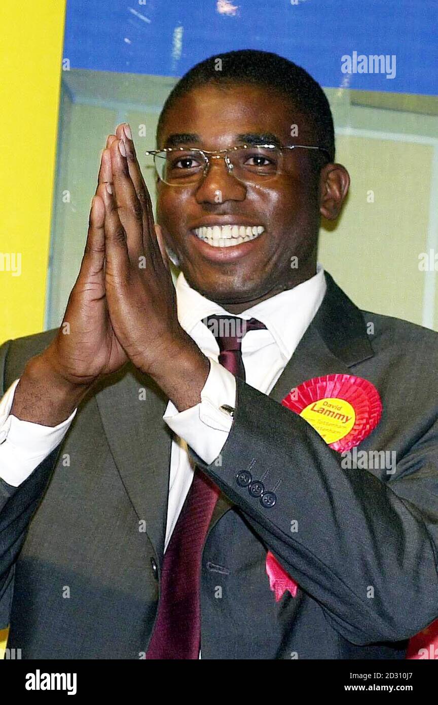 Labour candidate david lammy celebrates hi-res stock photography and ...