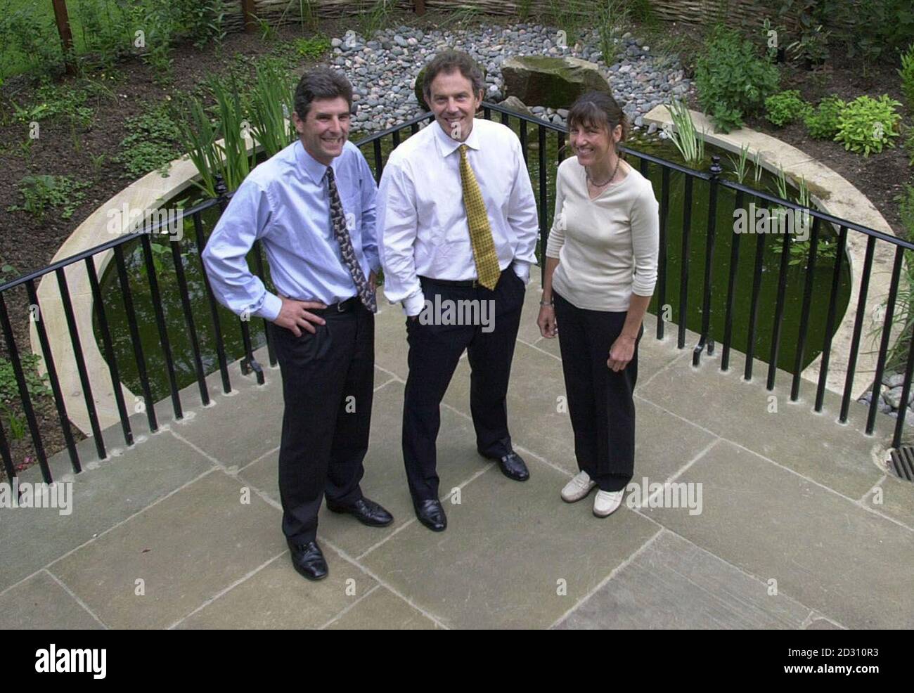 Britain's Prime Minister Tony Blair in front of the new Downing Street ...