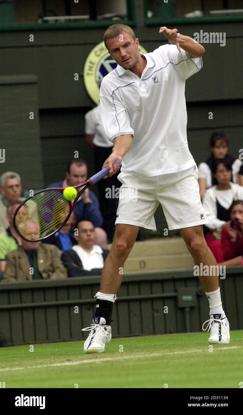 Karol Kucera of Slovakia in action against America's Pete Sampras ...