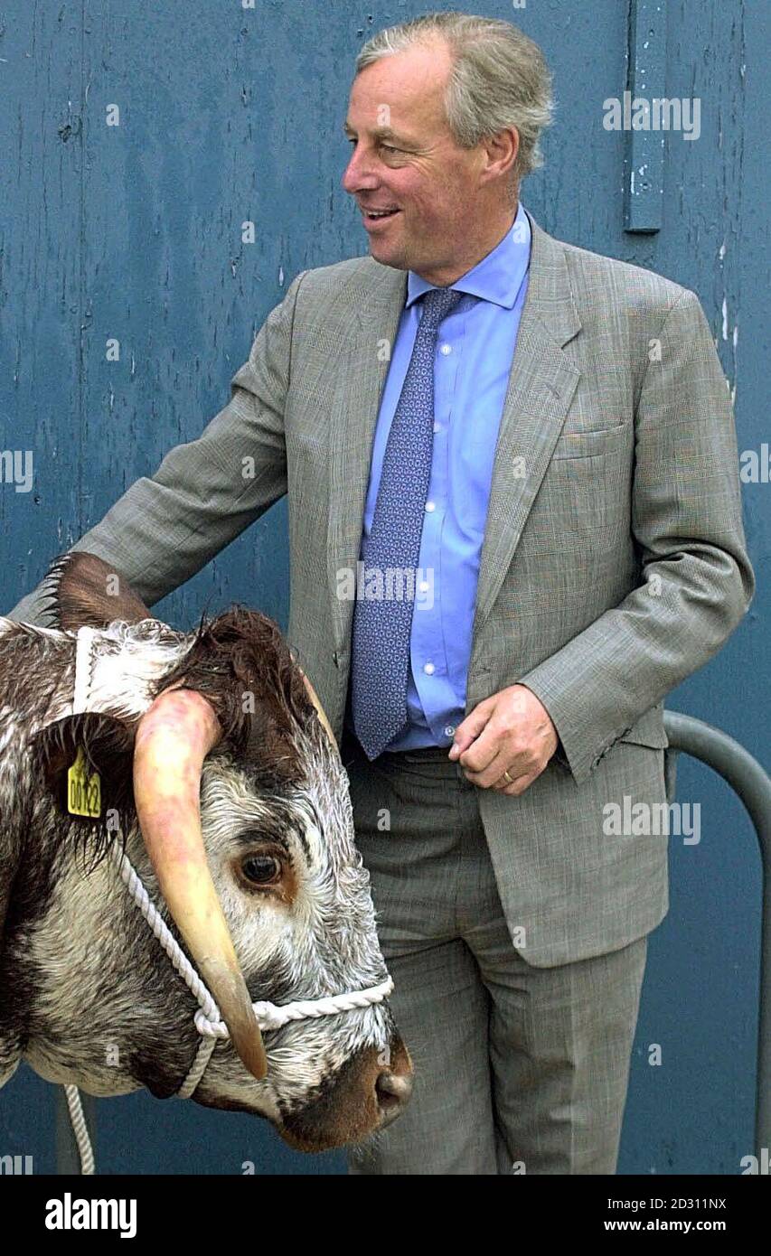 Shadow Agriculture Minister Tim Yeo during a visit to the Royal ...