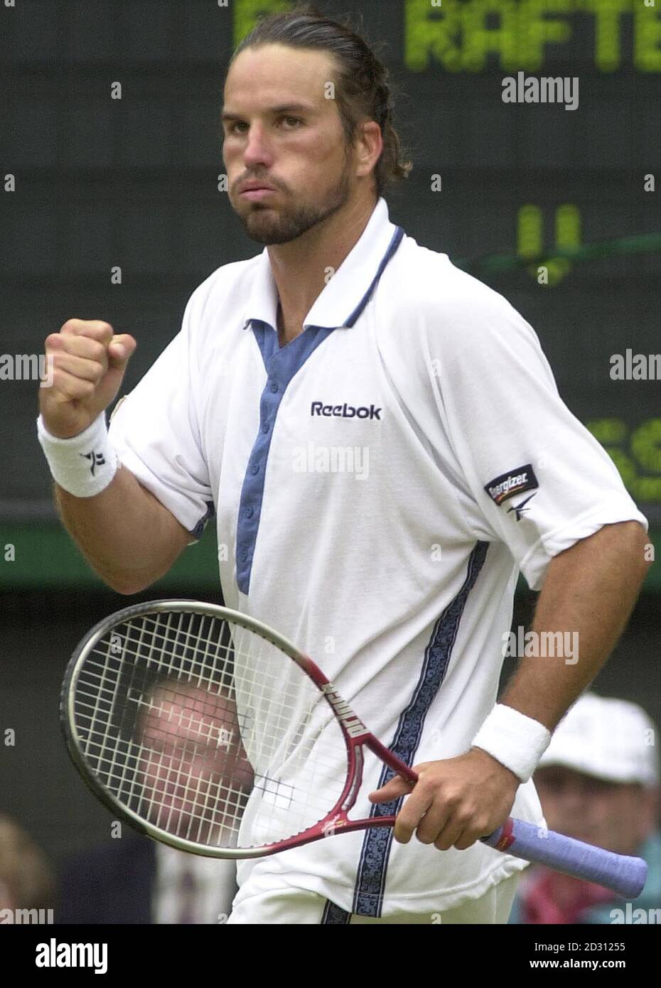 Australia's Pat Rafter celebrates winning a point during the semi-final ...