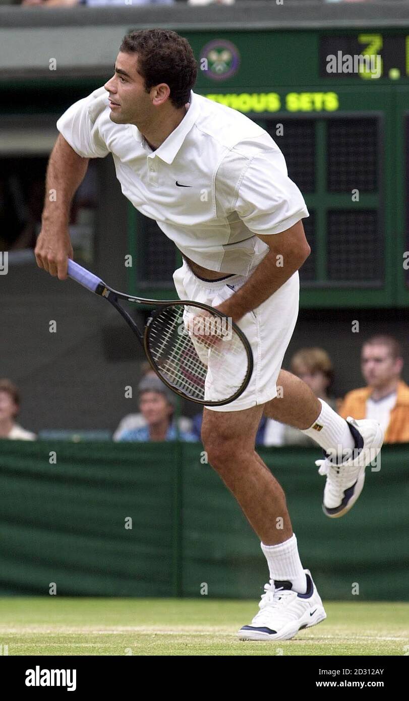 NO COMMERCIAL USE : American Pete Sampras in action against Pat Rafter ...